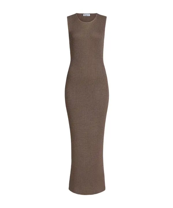 Alaïa Waffle Godets Midi Dress