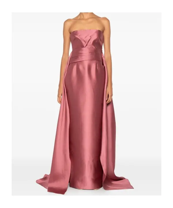 Solace Strapless Draped-panel Maxi Dress