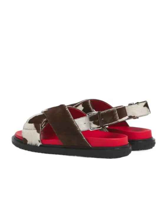 Marni Cow-print Fussbett Sandals