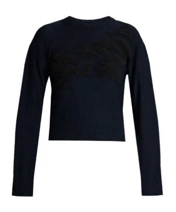 Erdem Fine-knit Floral-embroidered Sweater