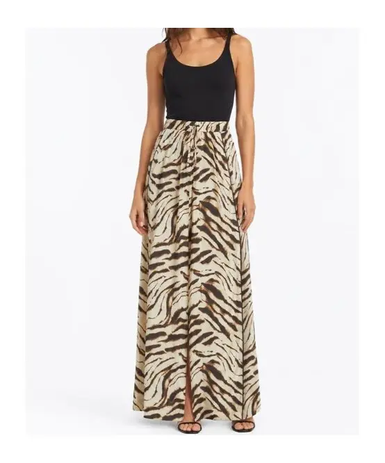 GANNI Zebra Satin Trousers - Egret