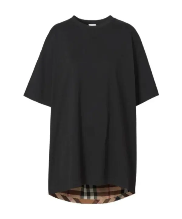 Burberry Check-panelled Crewneck T-shirt