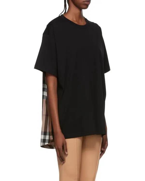 Burberry Check-panelled Crewneck T-shirt