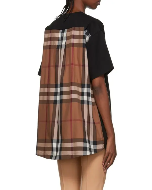 Burberry Check-panelled Crewneck T-shirt