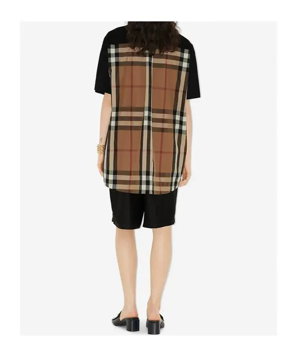 Burberry Check-panelled Crewneck T-shirt