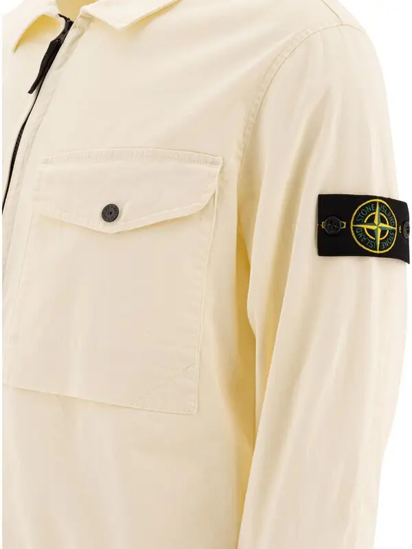 Stone Island Compass Patch Zipped Overshirt