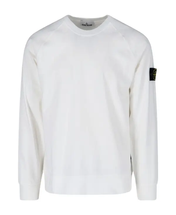 Stone Island Logo Sweater - White