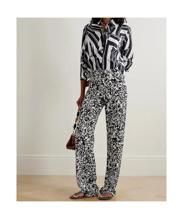 Dries Van Noten Printed High Waist Pants