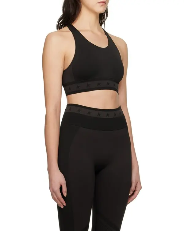 GOLDEN GOOSE Logo Waistband Sports Bra