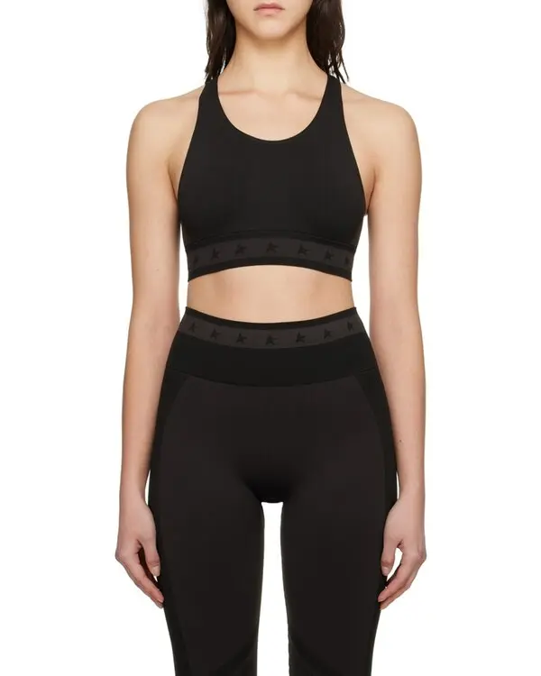 GOLDEN GOOSE Logo Waistband Sports Bra