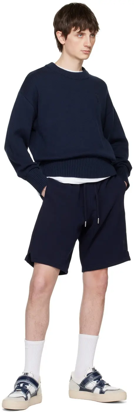AMI Paris Logo Embroidered Crewneck Jumper