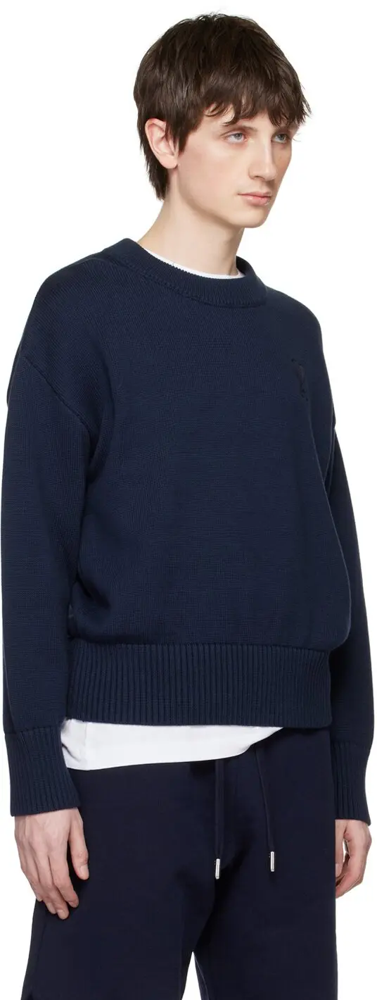 AMI Paris Logo Embroidered Crewneck Jumper