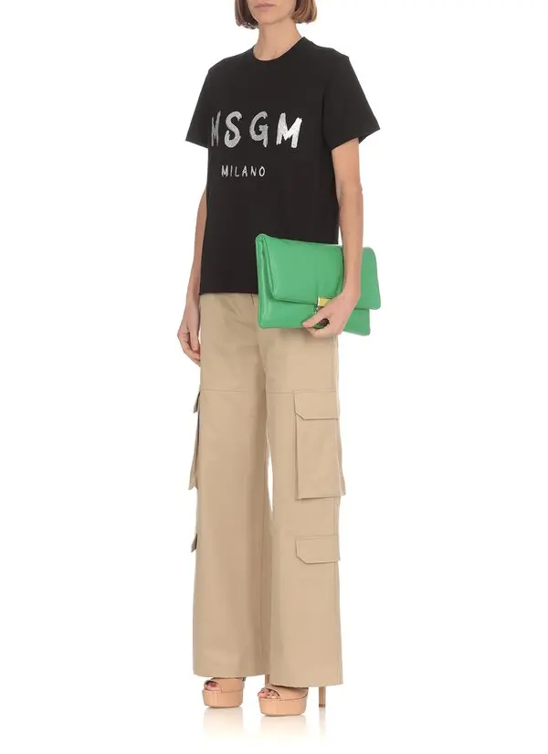 MSGM Logo Printed Crewneck T-shirt
