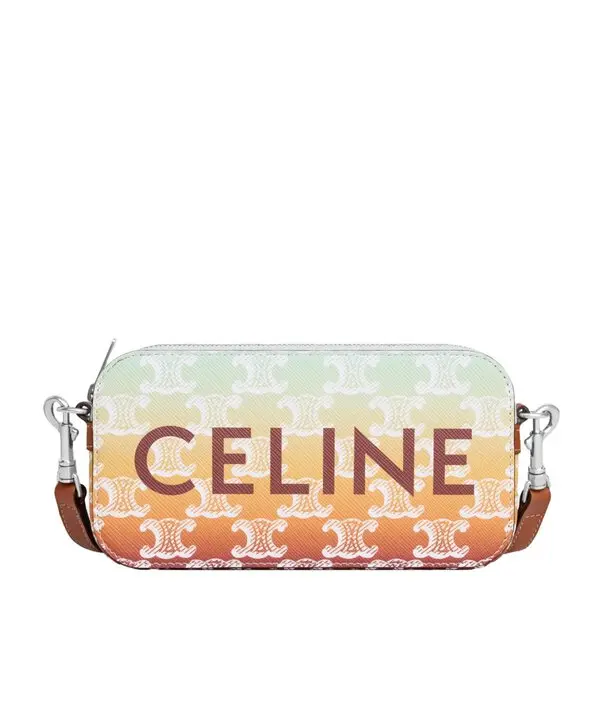 Celine Triomphe Canvas Pouch With Print - Polychromatic