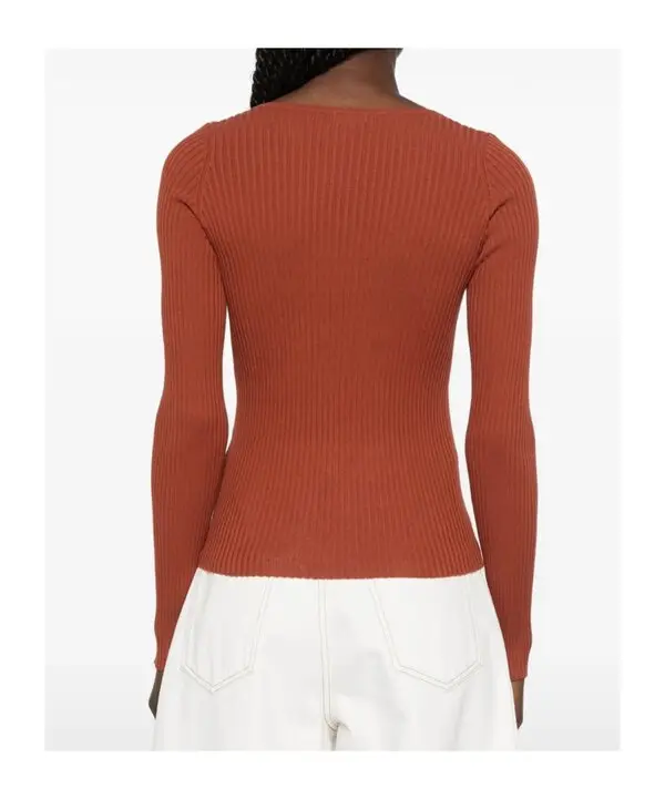 ROBERTO COLLINA Ribbed-knit Button-up T-shirt