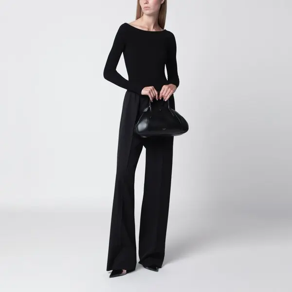 Alaïa Shaping Ribbed Knit Off-shoulder Bodysuit