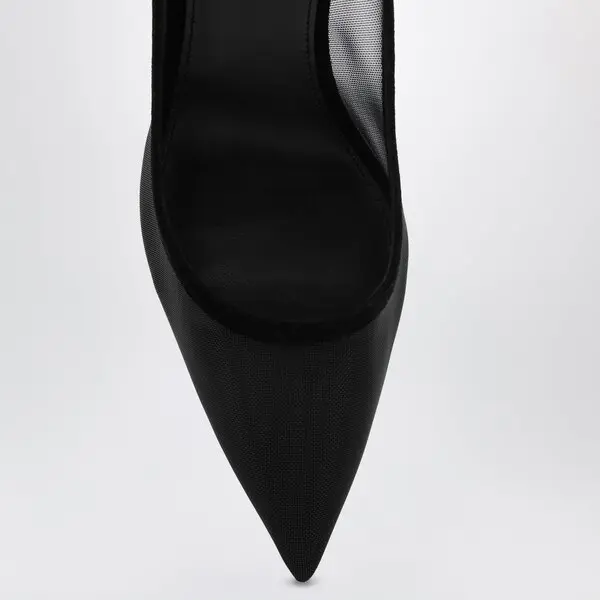 AQUAZZURA Bow Tie Pumps In Mesh And Suede - Black