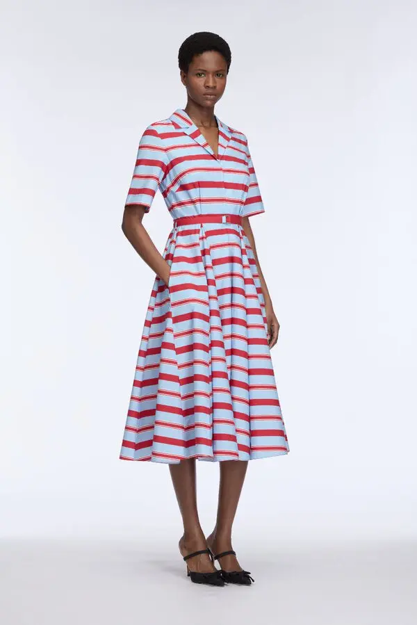 EMILIA WICKSTEAD Mella Striped Cotton Poplin Dress