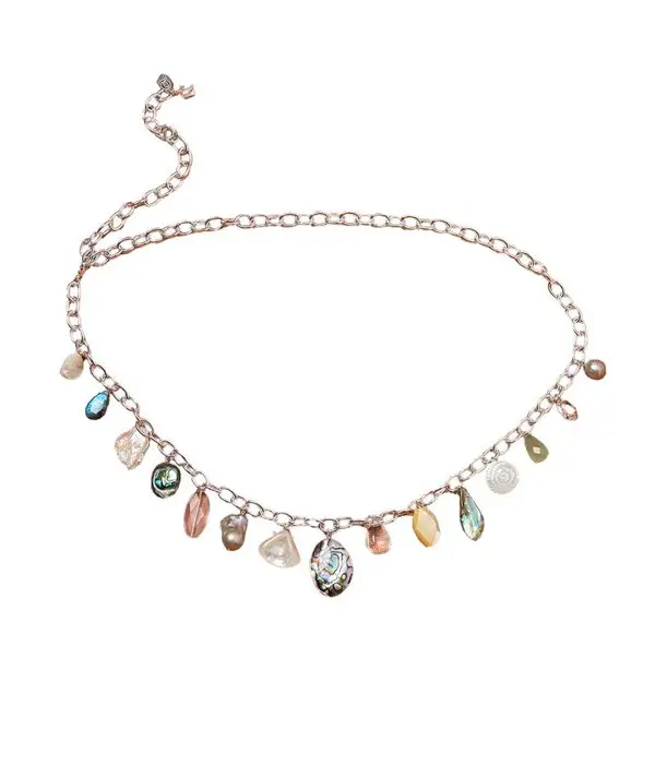 Chan Luu Stoned Pendant Belt In Metallic - Multi
