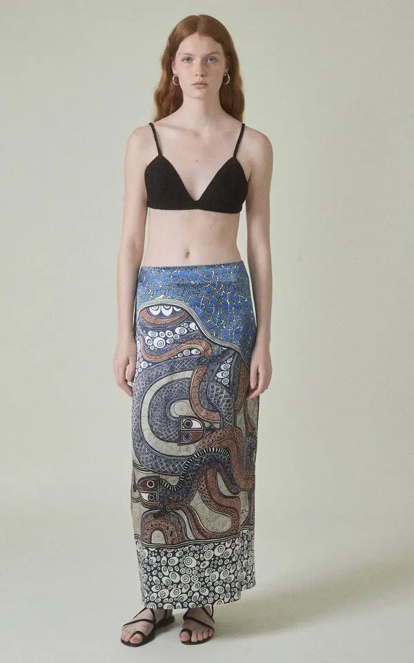HEIRLOME L. Manuel Morales Silk Maxi Skirt