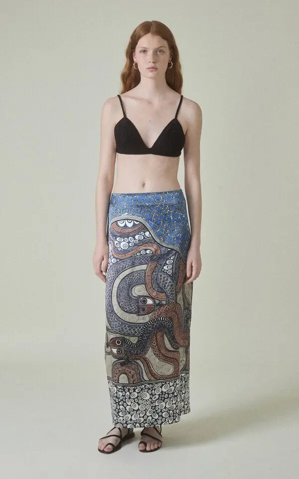 HEIRLOME L. Manuel Morales Silk Maxi Skirt