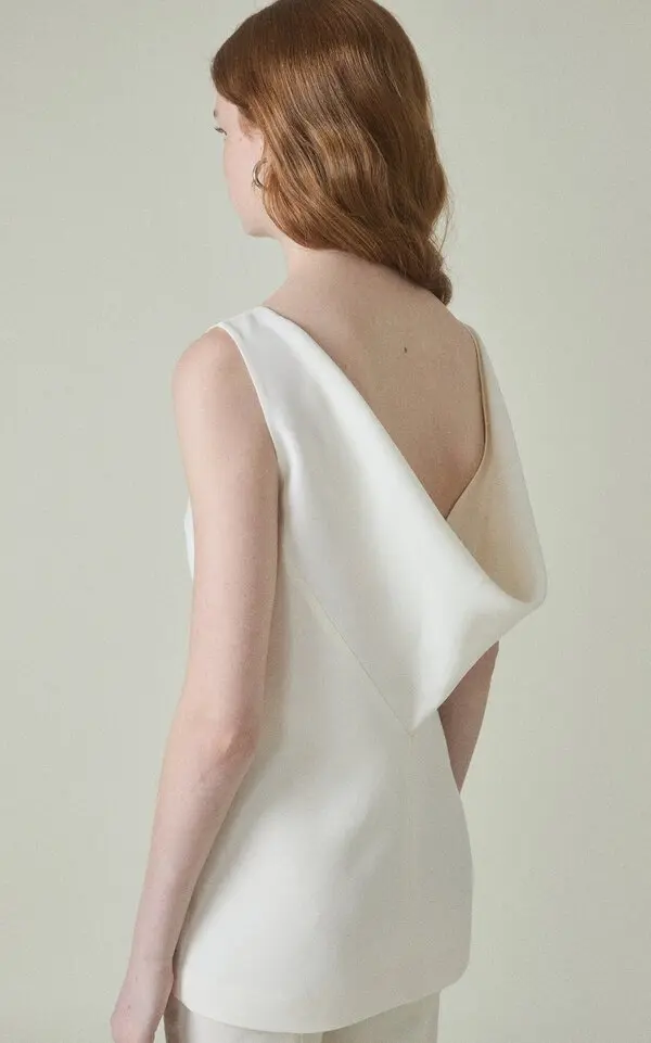 HEIRLOME Delphine Wool-silk Top - White