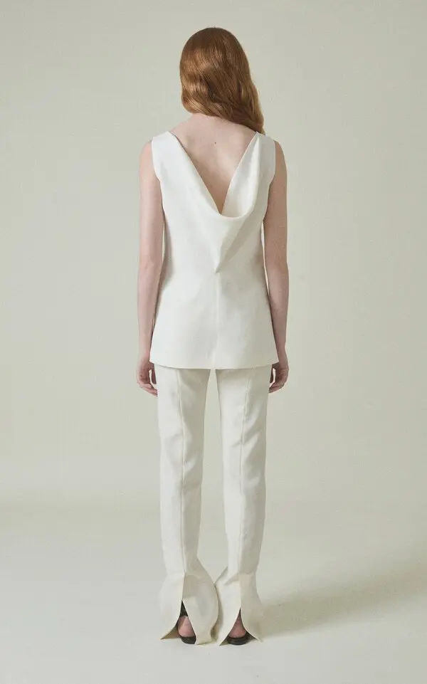 HEIRLOME Delphine Wool-silk Top - White