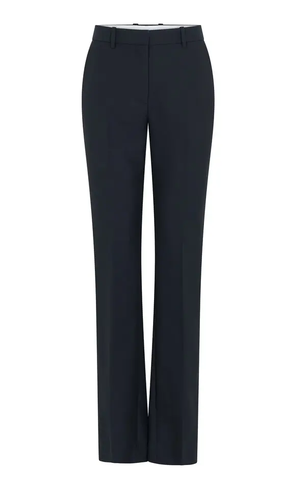 HEIRLOME Simone Silk-wool Straight Leg Trousers - Black