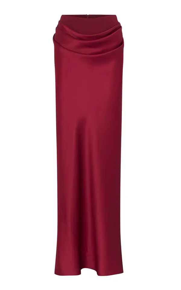 HEIRLOME Cleo Silk Maxi Skirt - Red