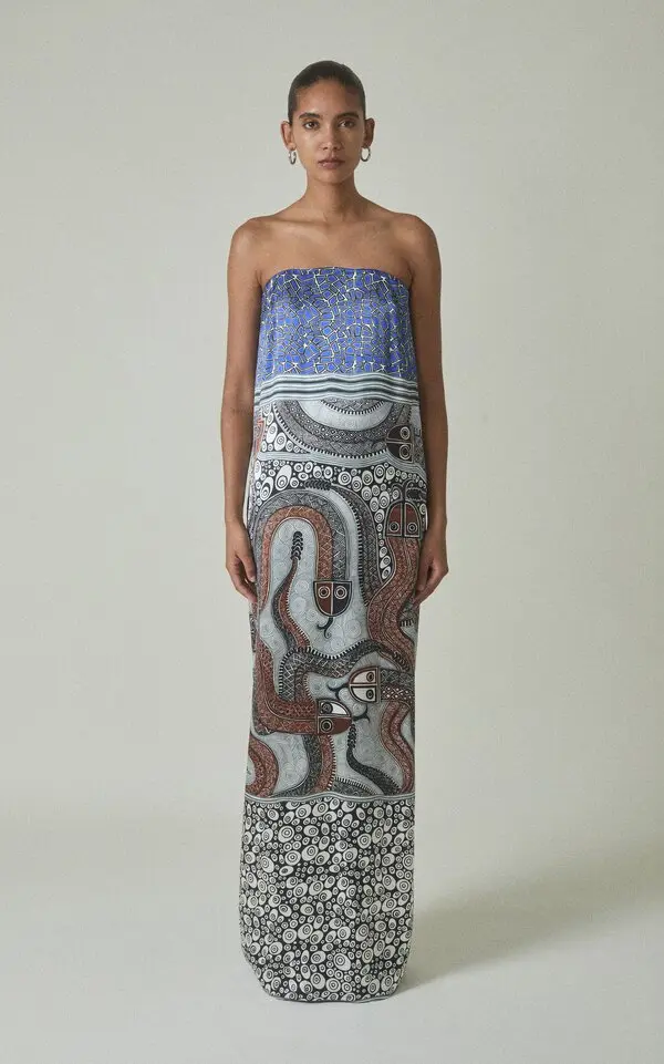 HEIRLOME L. Manuel Morales Silk Maxi Dress
