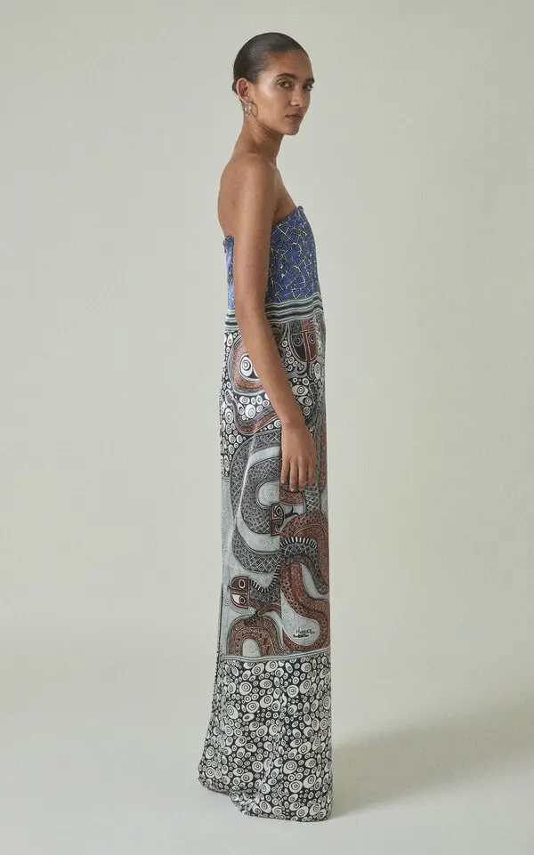 HEIRLOME L. Manuel Morales Silk Maxi Dress