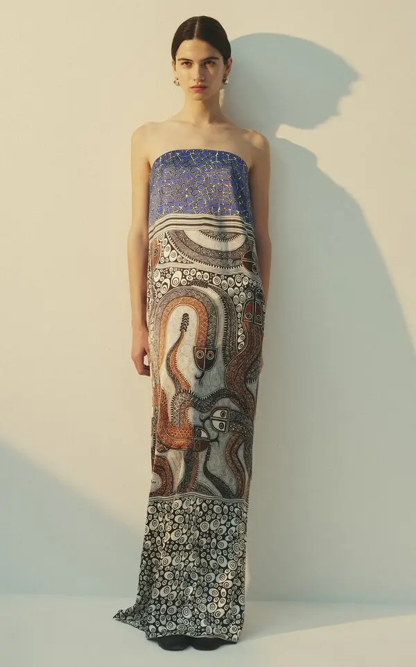 HEIRLOME L. Manuel Morales Silk Maxi Dress