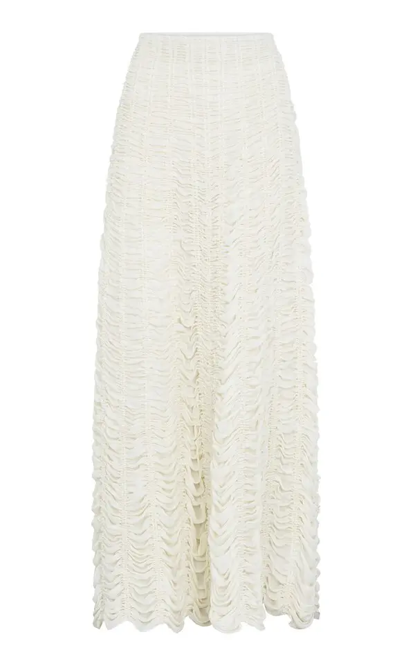 HEIRLOME Alma Silk Maxi Skirt - Ivory
