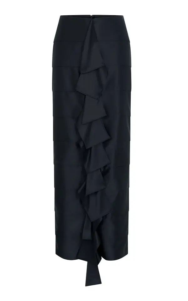 HEIRLOME Caroline Silk Maxi Skirt - Black