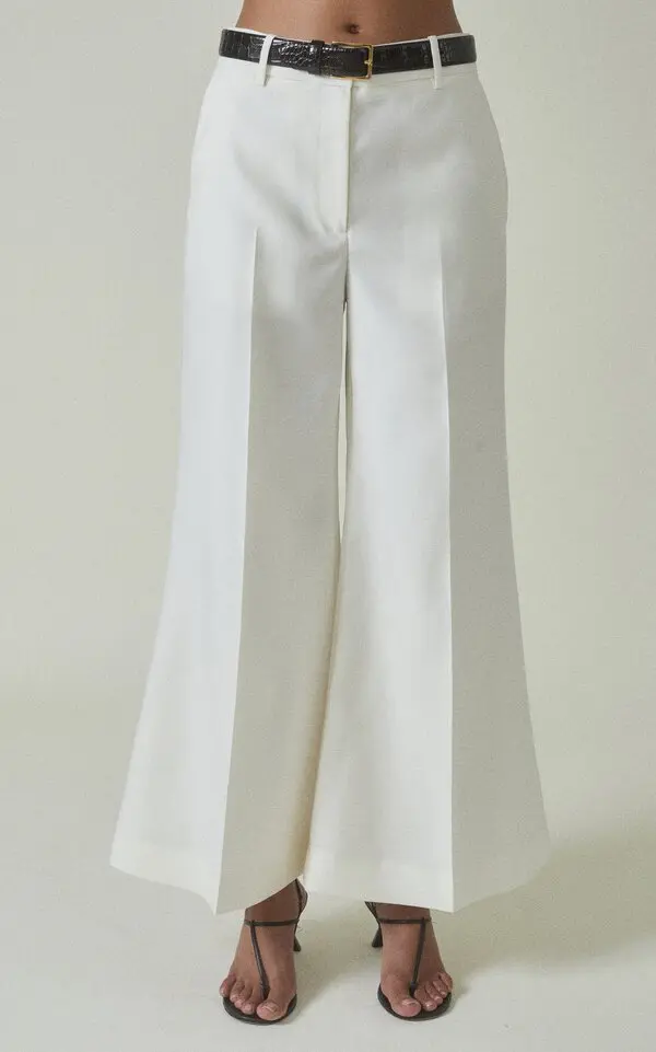 HEIRLOME Leonora Wool-silk Wide-leg Trousers