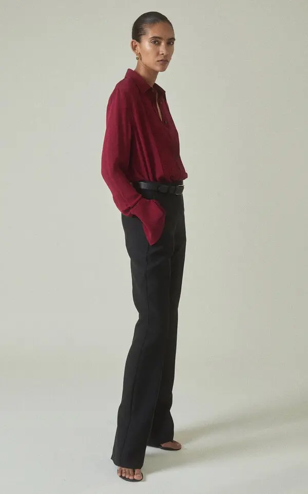 HEIRLOME Rose Silk Shirt - Red