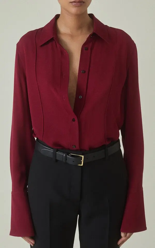 HEIRLOME Rose Silk Shirt - Red