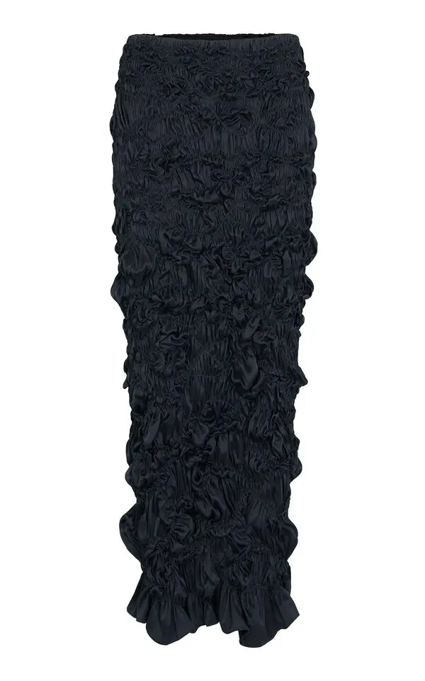 HEIRLOME Joni Silk Maxi Skirt - Black