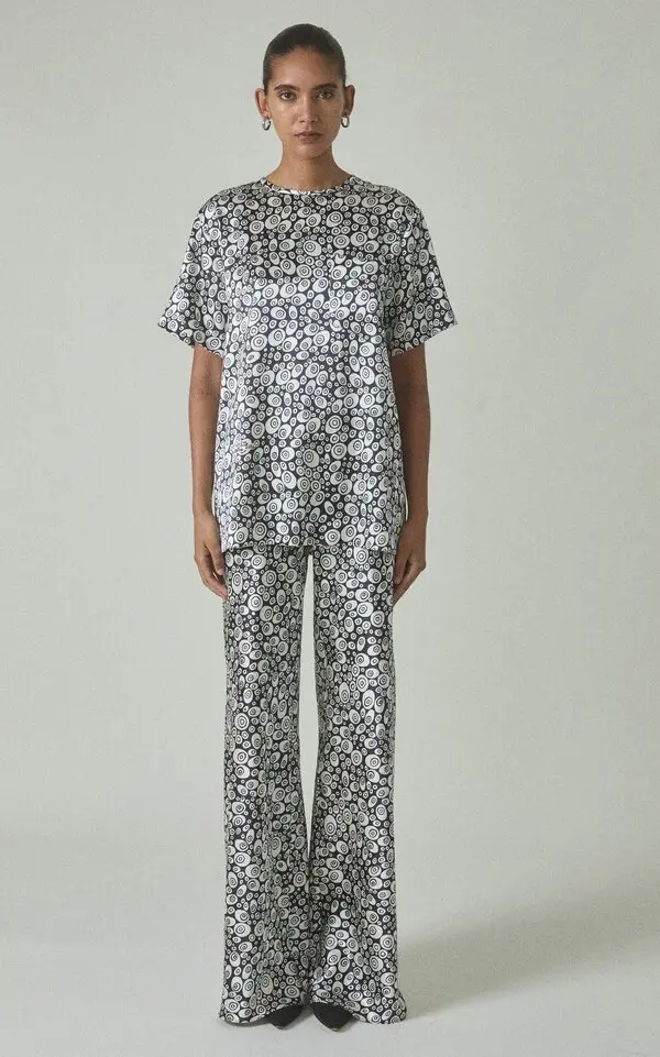 HEIRLOME Max Dotted Silk Wide-leg Trousers