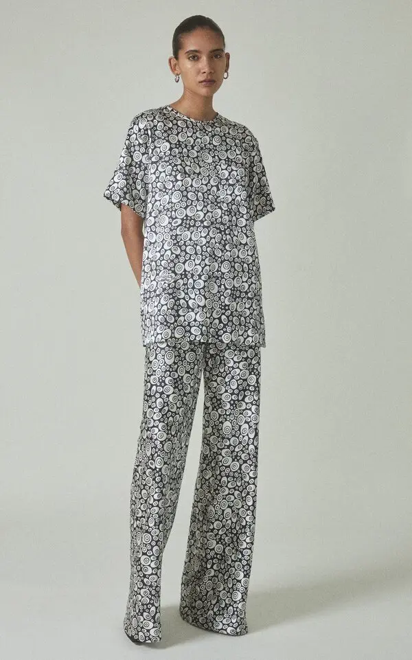 HEIRLOME Max Dotted Silk Wide-leg Trousers