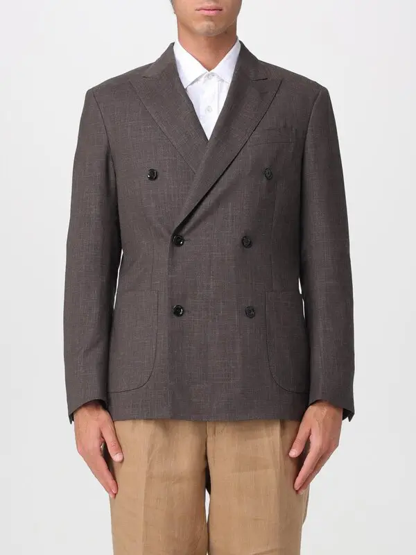 LARDINI Double-breasted Blazer - Brown