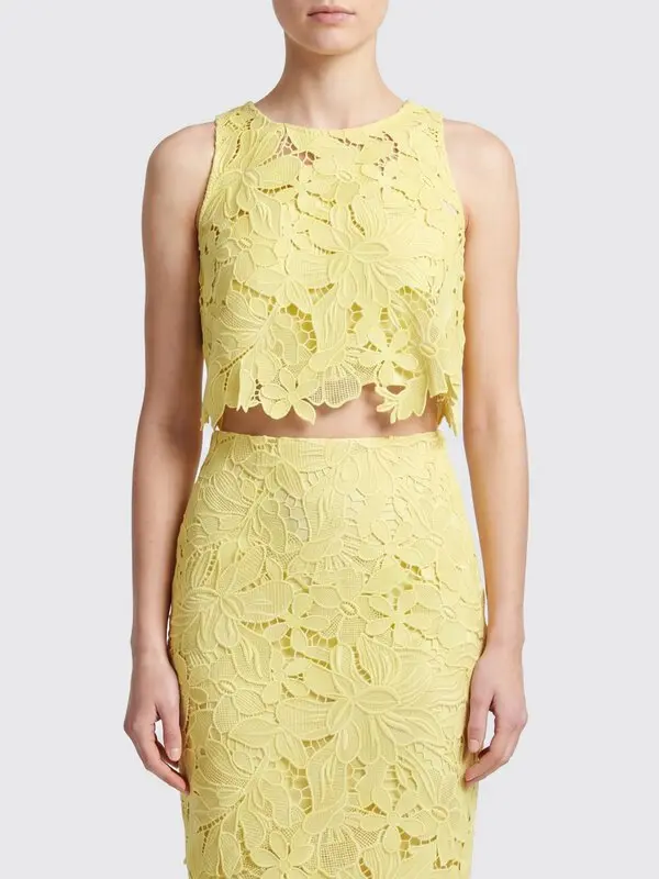 Sportmax Cropped Lace Top - Lemon