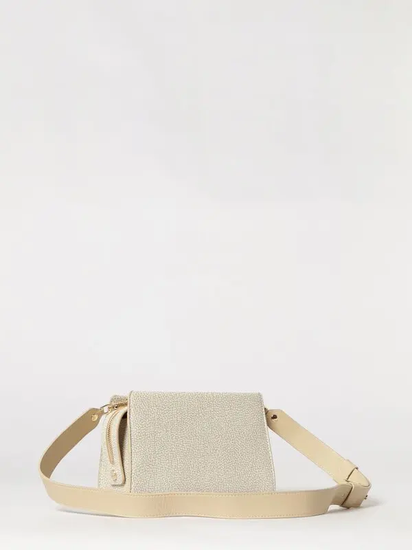 Borbonese Polka Dot Mini Crossbody Bag In Recycled Nylon With Charm