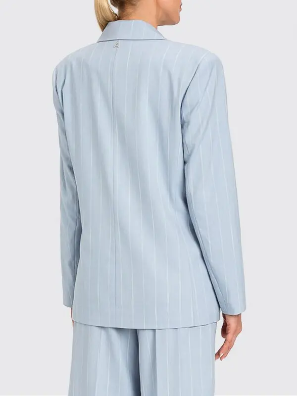 TWINSET Pinstripe Single-breasted Cropped Blazer In Viscose Blend