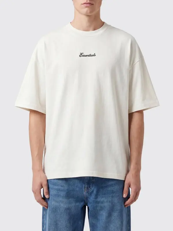 Fear Of God Signature 90's T-shirt In Cotton With Contrast Logo - Ivory
