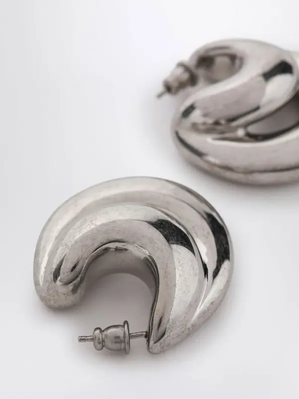 PANCONESI Blow Up Rounded Chrome-plated Brass Dangle Earrings