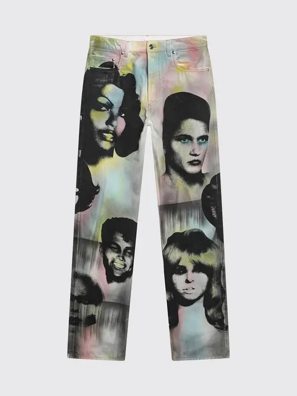 Versace Straight-leg Cotton Denim Jeans With All-over Graphic Print