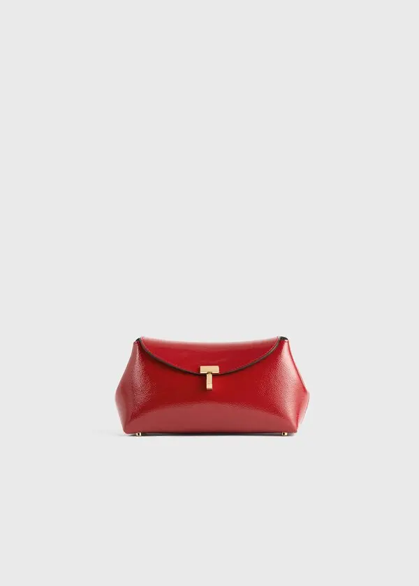 TOTEME Mini T-lock Naplack Clutch - Red