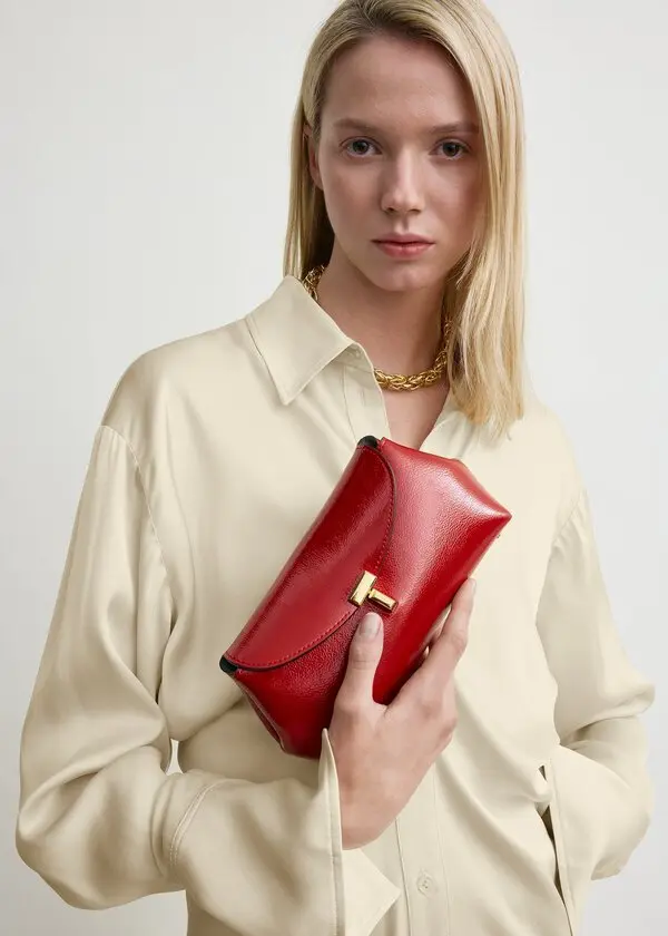 TOTEME Mini T-lock Naplack Clutch