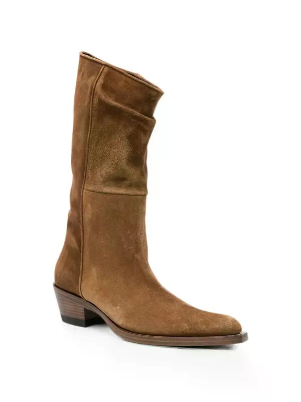 Khaite Clive Suede Cowboy Boots - Brown